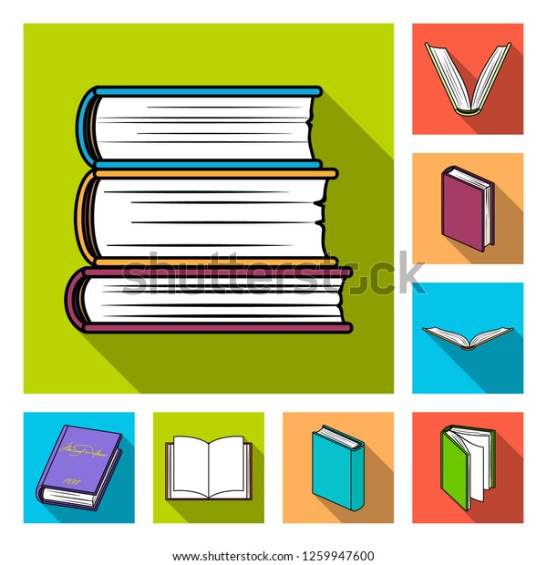 Vector Illustration Library Textbook Sign Set Stock Vector (Royalty ...