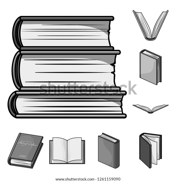 Vector Illustration Library Textbook Sign Collection Stock Vector ...