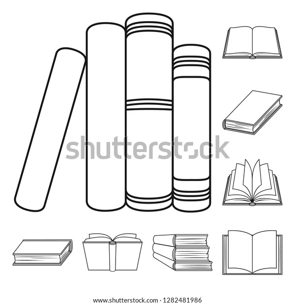 Vector Illustration Library Textbook Sign Set Stock Vector (Royalty ...