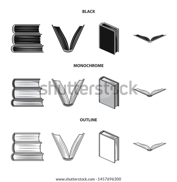Vector Illustration Library Textbook Sign Set Stock Vector (Royalty ...