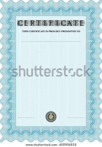 Vector Illustration Light Blue Certificate Icon Stock Vector (Royalty ...