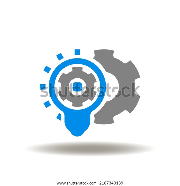 Vector Illustration Light Bulb Gear Icon Stock Vector (Royalty Free ...