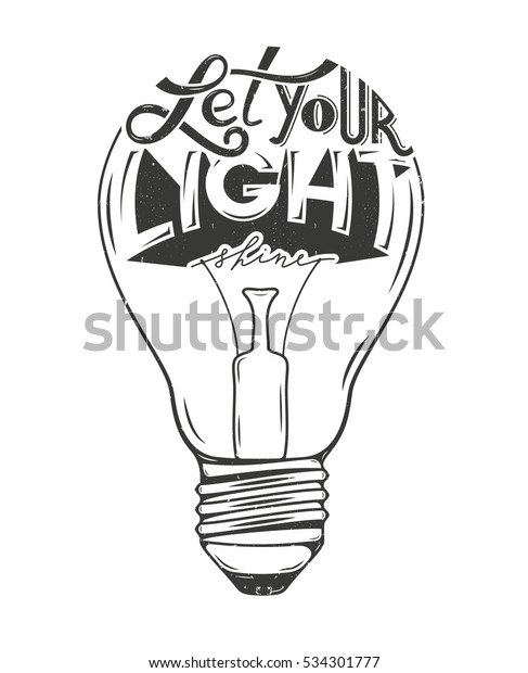 Vector Illustration Light Bulb Inspirational Quote Stock Vector ...