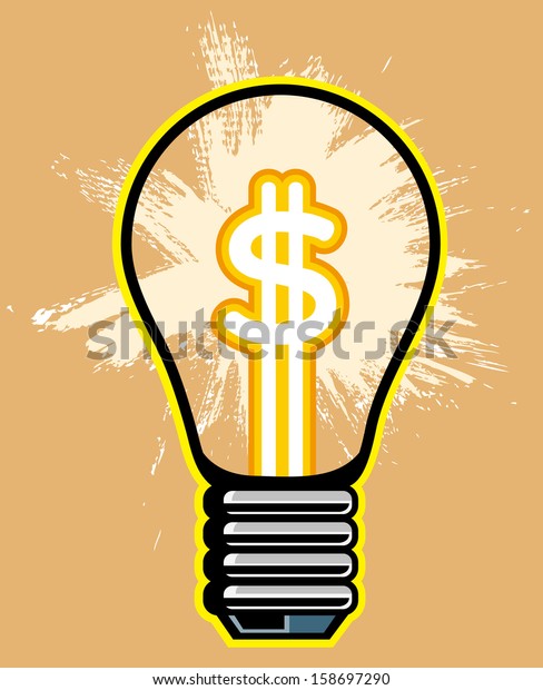 Vector Illustration Lightbulb Dollar Sign Stock Vector (Royalty Free ...