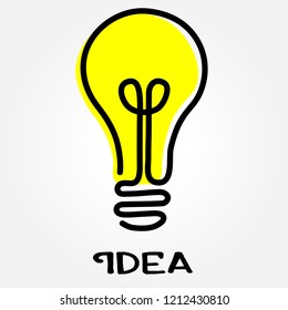 Vector Illustration Lightbulb Idea Concept Icon Stock Vector (Royalty ...