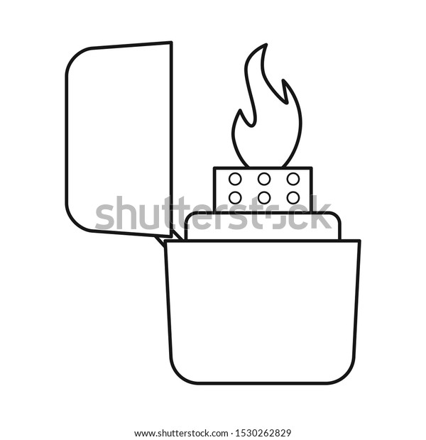 Vector Illustration Lighter Butane Sign Web Stock Vector (Royalty Free ...