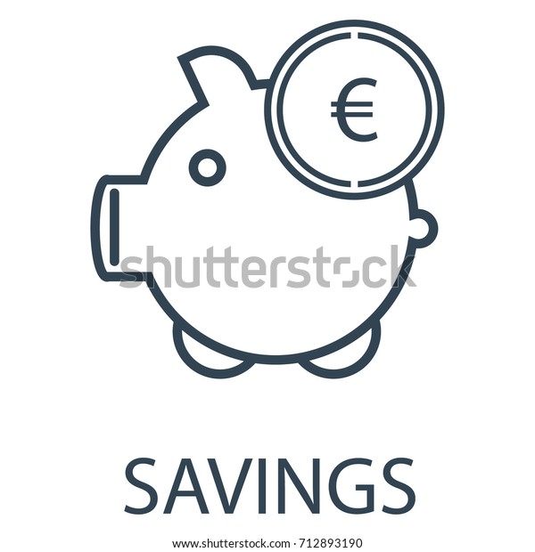 Vector Illustration Line Outline Drawing Savings Stock Vector (Royalty ...
