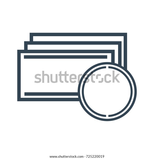 Vector Illustration Line Outline Drawing Money Stock Vector (Royalty ...