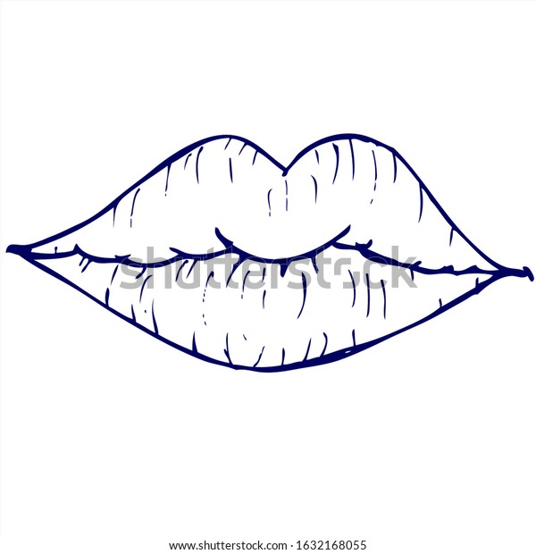 Vector Illustration Lips Doodle Stock Vector (Royalty Free) 1632168055 ...