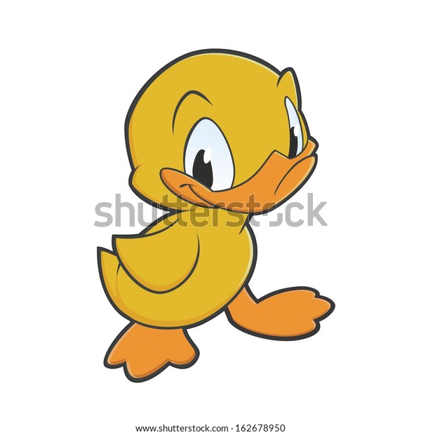 Vector Illustration Little Cartoon Duck Design Stock Vector (Royalty ...