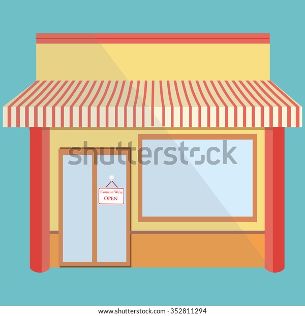 Vector Illustration Little Cute Store Shop Stock Vector (Royalty Free ...