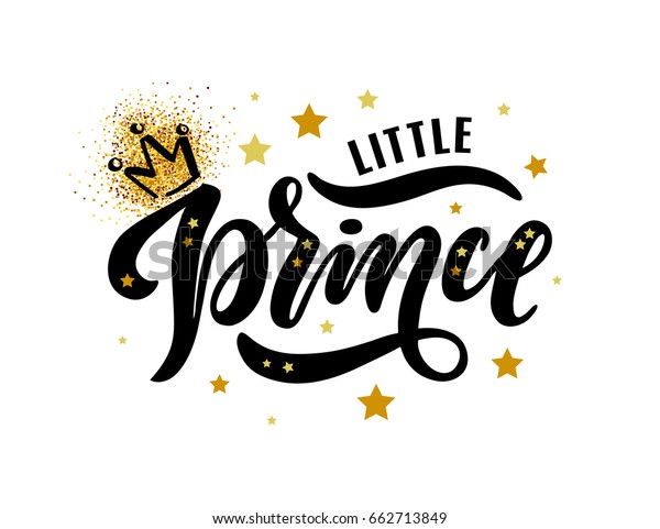 Vector Illustration Little Prince Text Boys Stock Vector (Royalty Free ...