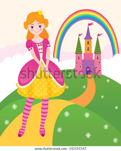 Vector Illustration Little Princess Kingdom Stock Vector (Royalty Free ...