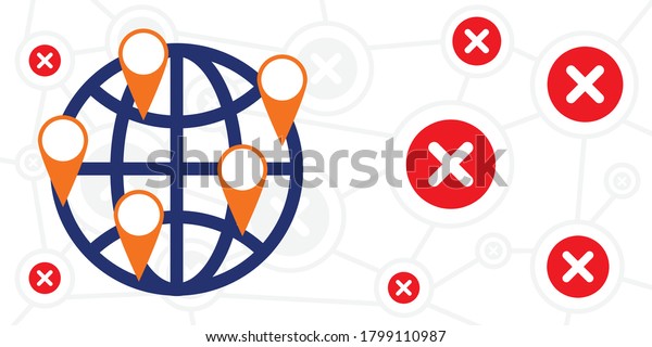 Vector Illustration Location Symbols Cross Geo Stock Vector (Royalty ...