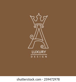 Vector Illustration Logo Crown Letter Style Stock Vector (Royalty Free ...
