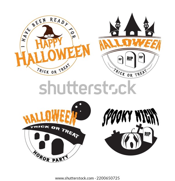 Vector Illustration Logo Halloween Party Stock Vector (Royalty Free ...
