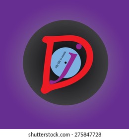 Vector Illustration Logo Word Dj Vinyl Stock Vector (Royalty Free ...