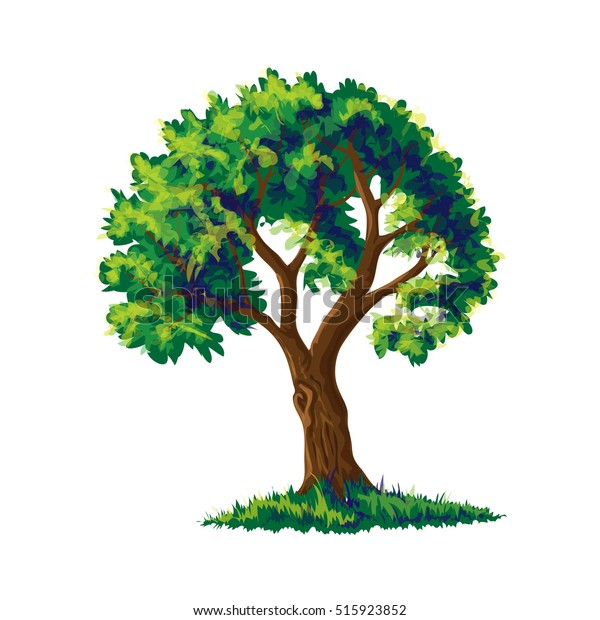 Vector Illustration Lone Tree Made Realistic 库存矢量图（免版税）515923852