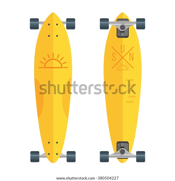 Vector Illustration Longboards Illustration Flat Longboards Stock ...