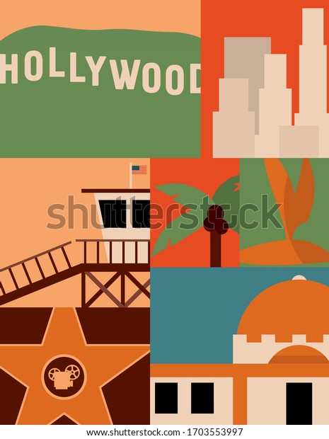 Vector Illustration Los Angeles Symbol Stock Vector (Royalty Free ...