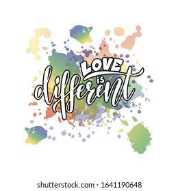 Vector Illustration Love Different Lettering Banner Stock Vector ...