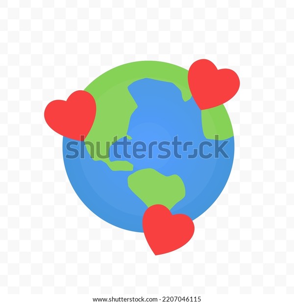 Vector Illustration Love Earth Icon Sign Stock Vector (Royalty Free ...