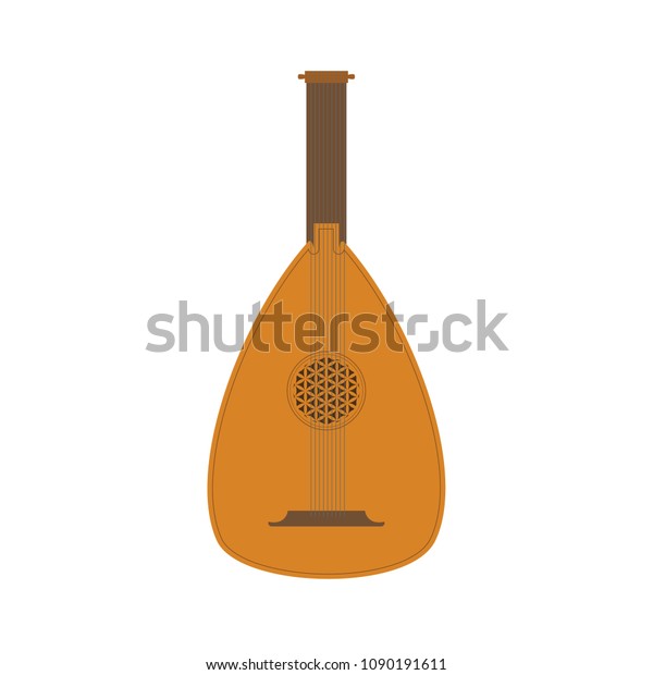 Vector Illustration Lute Cartoon Style Isolated Stock Vector (Royalty ...