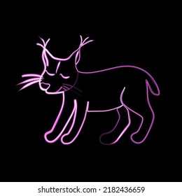 Vector Illustration Lynx Neon Effect Stock Vector (Royalty Free ...