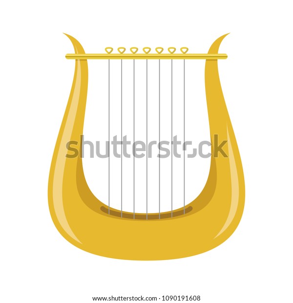 Vector Illustration Lyre Cartoon Style Isolated Stock Vector (Royalty ...
