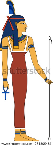 Vector illustration of Ma'at (Maat) , ancient Egyptian goddess of justice