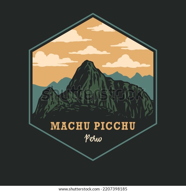 Vector Illustration Machu Picchu Hand Drawn Stock Vector (Royalty Free ...