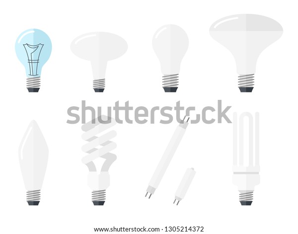 Vector Illustration Main Electric Lighting Types Stock Vector (Royalty ...