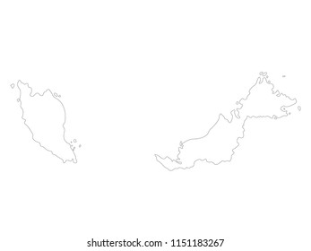 Malaysia Map Vector Line Illustration On Stock Vector (Royalty Free ...