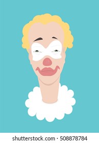 Vector Illustration Malicious Clown Head Clown Stock Vector (Royalty ...
