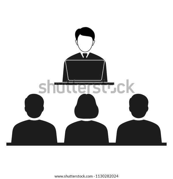 Vector Illustration Man Behind Laptop On Stock Vector (Royalty Free ...