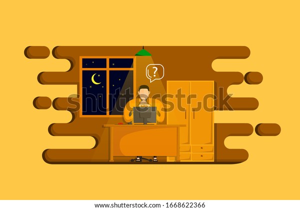 Vector Illustration Man Confusion Stock Vector (Royalty Free ...