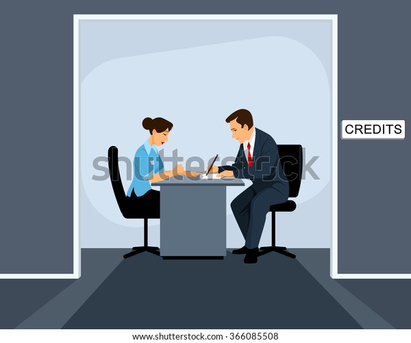 Vector Illustration Man Credit Department Stock Vector (Royalty Free ...