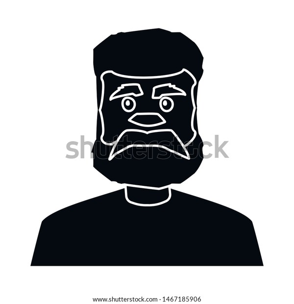 Vector Illustration Man Face Sign Set Stock Vector (Royalty Free ...