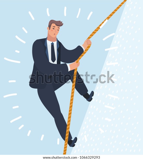 Vector Illustration Man Hard Climbing Success Stock Vector (Royalty ...