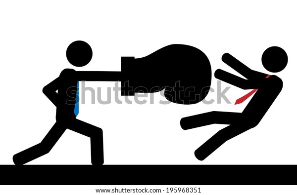 Vector Illustration Man Hitting His Boss Stock Vector (Royalty Free ...