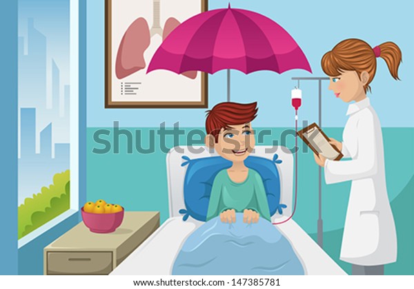 Vector Illustration Man Hospital Stock Vector (Royalty Free) 147385781 ...
