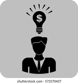Vector Illustration Man Idea Black Color Stock Vector (Royalty Free ...