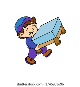 Vector Illustration Man Lifting Sofa Chair Stock Vector (Royalty Free ...