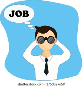 Vector Illustration Man Looking Job Crisis Stock Vector (Royalty Free ...