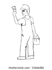 Vector Illustration Man Painting Stock Vector (Royalty Free) 15466486 ...