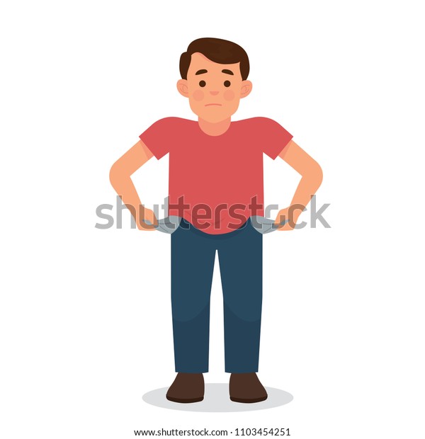 Vector Illustration Man Show His Empty Stock Vector (Royalty Free ...