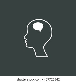 Vector Illustration Man Thoughts Sign Icon Stock Vector (Royalty Free ...