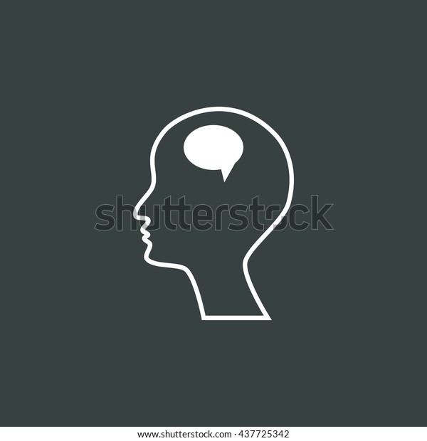 Vector Illustration Man Thoughts Sign Icon Stock Vector (Royalty Free ...