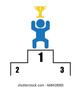 Stick Man Illustration Illustrates Success Achieving Stock Vector ...