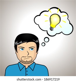 Vector Illustration Man Who Has Idea Stock Vector (Royalty Free ...
